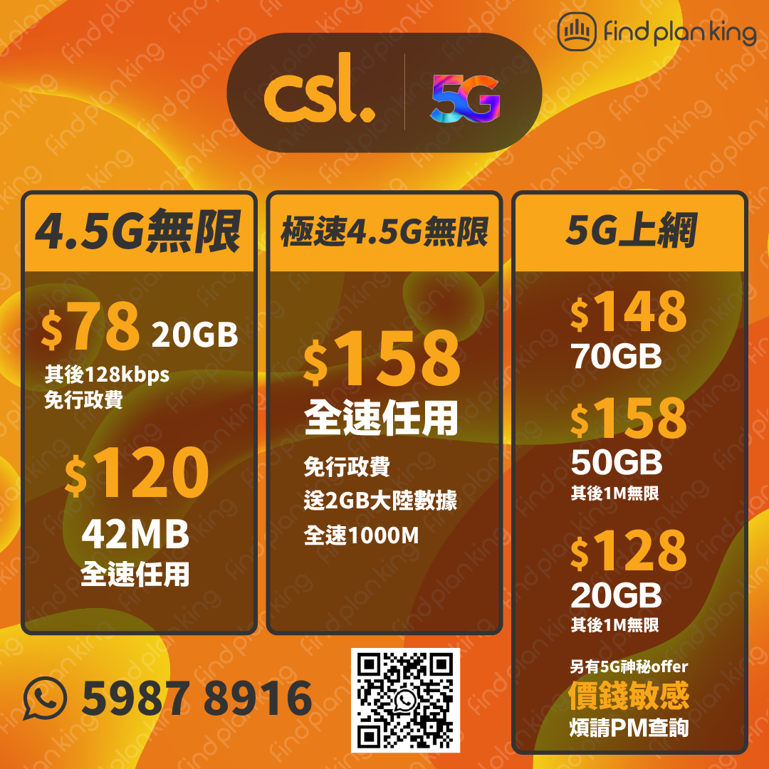 CSL🔥9月勁爆轉台優惠限時 5G / 4.5G有勁爆優惠 | 流動數據 | 求Plan王 | 全港首個電訊優惠比較平台